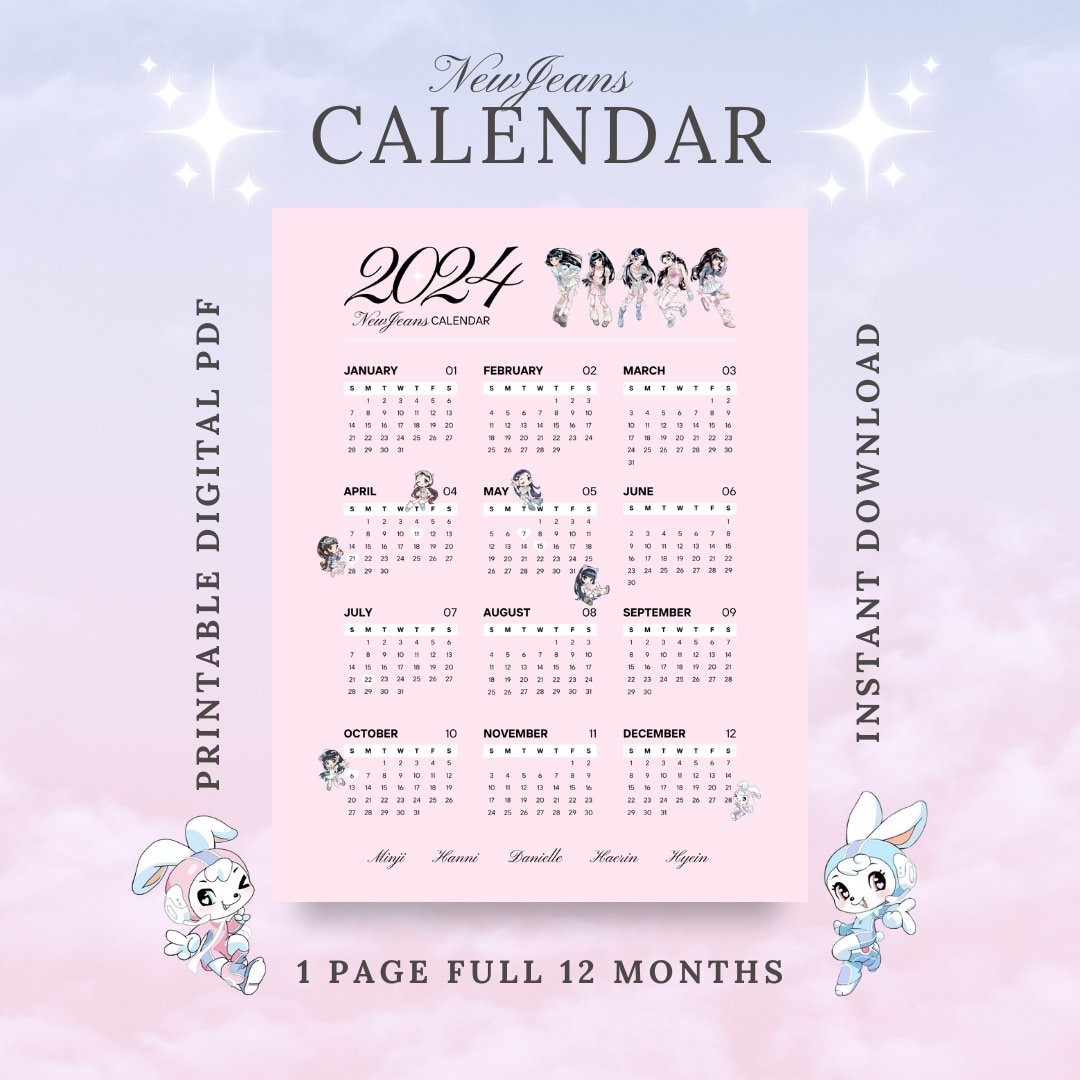 NWJNS Bunnies 2024 Calendar Pink - Etsy