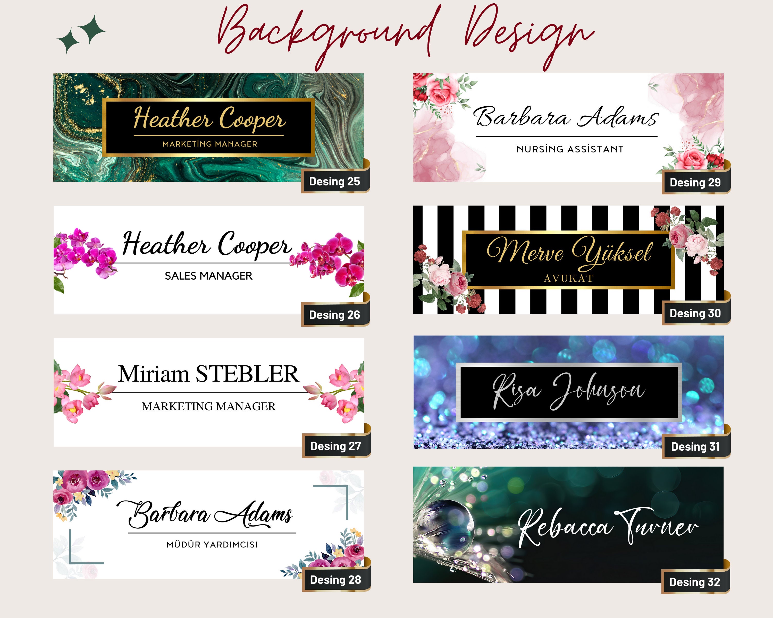 Personalized Flower Name Plate for Desk Custom Office Decor - Etsy