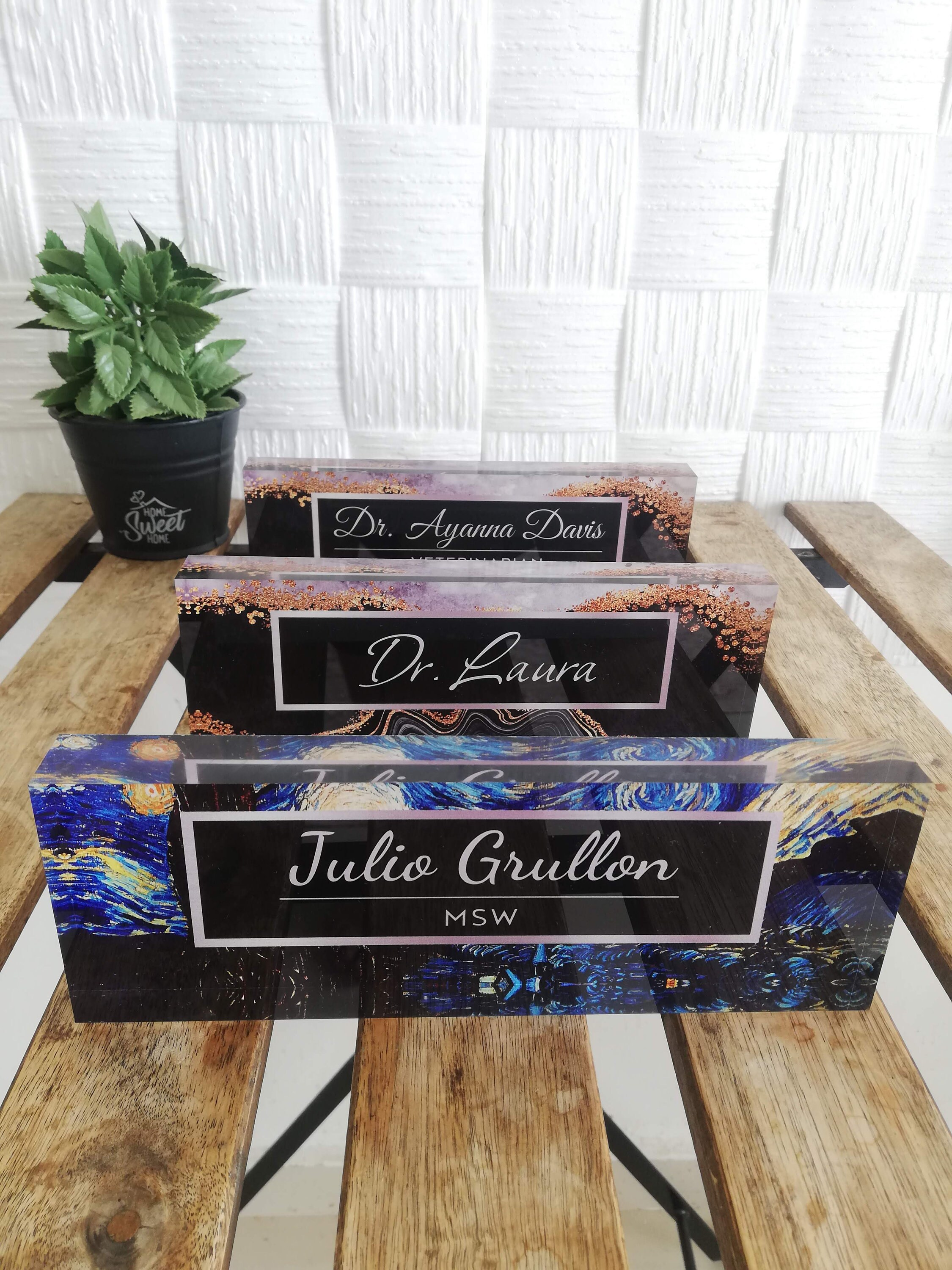 Vincent Van Gogh, the Starry Night, the Starry Night Name Plate for ...
