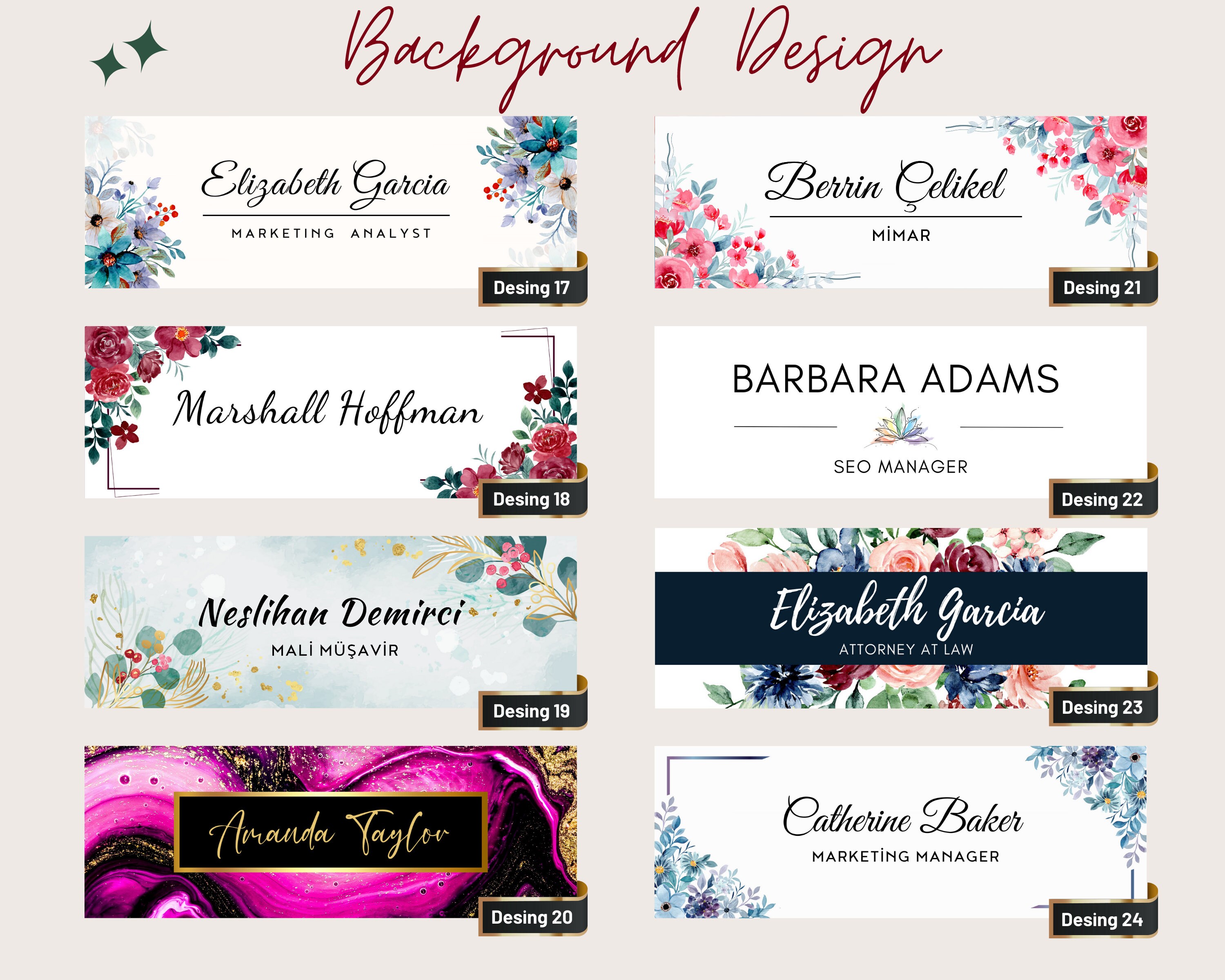 Personalized Flower Name Plate for Desk Custom Office Decor - Etsy