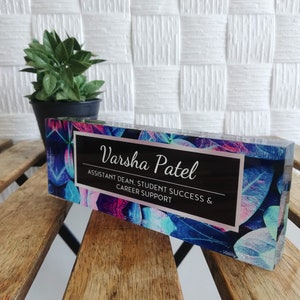 Acrylic Name Plate Plaque for Custom Desk Office Decor Personalized ...