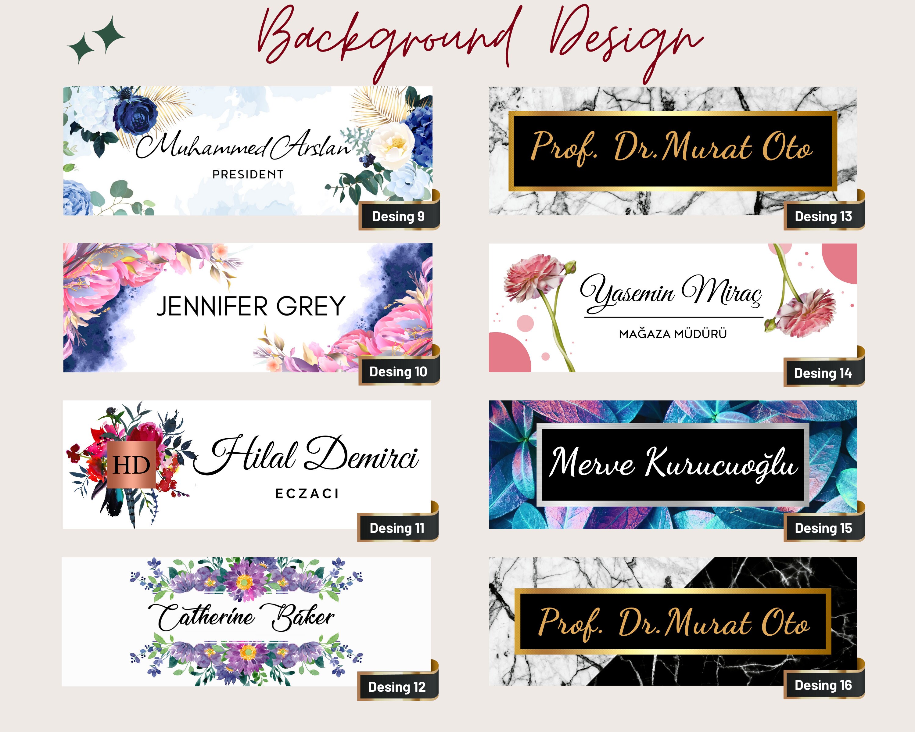 Personalized Flower Name Plate for Desk Custom Office Decor - Etsy