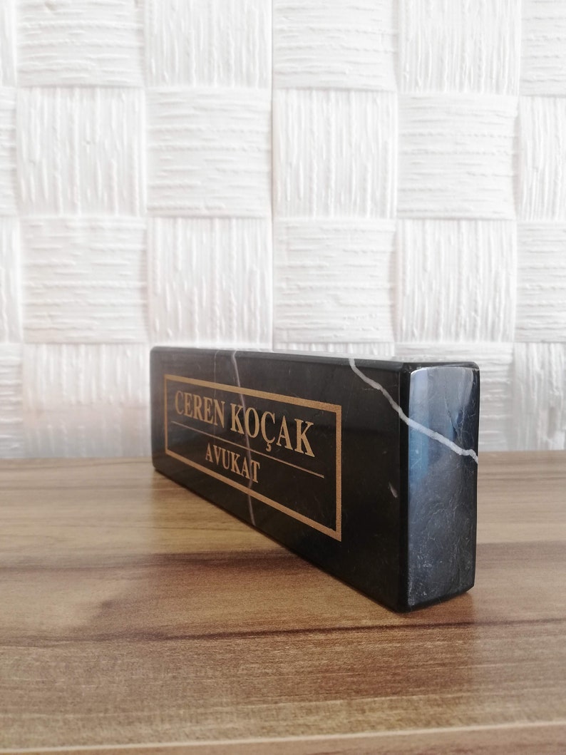Black Marble Name Plates, Marble Name Plate , - Etsy