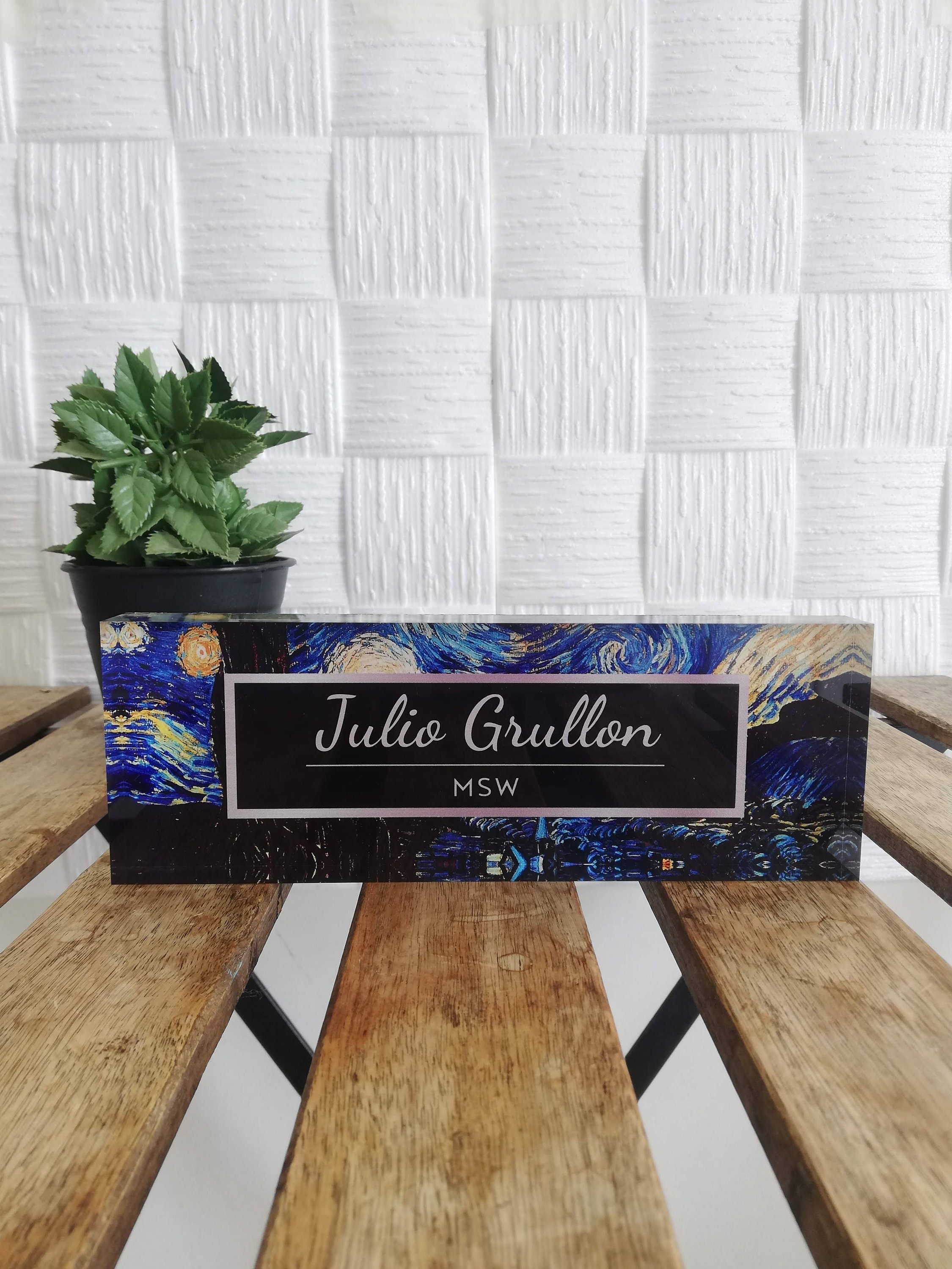 Vincent Van Gogh, the Starry Night, the Starry Night Name Plate for ...