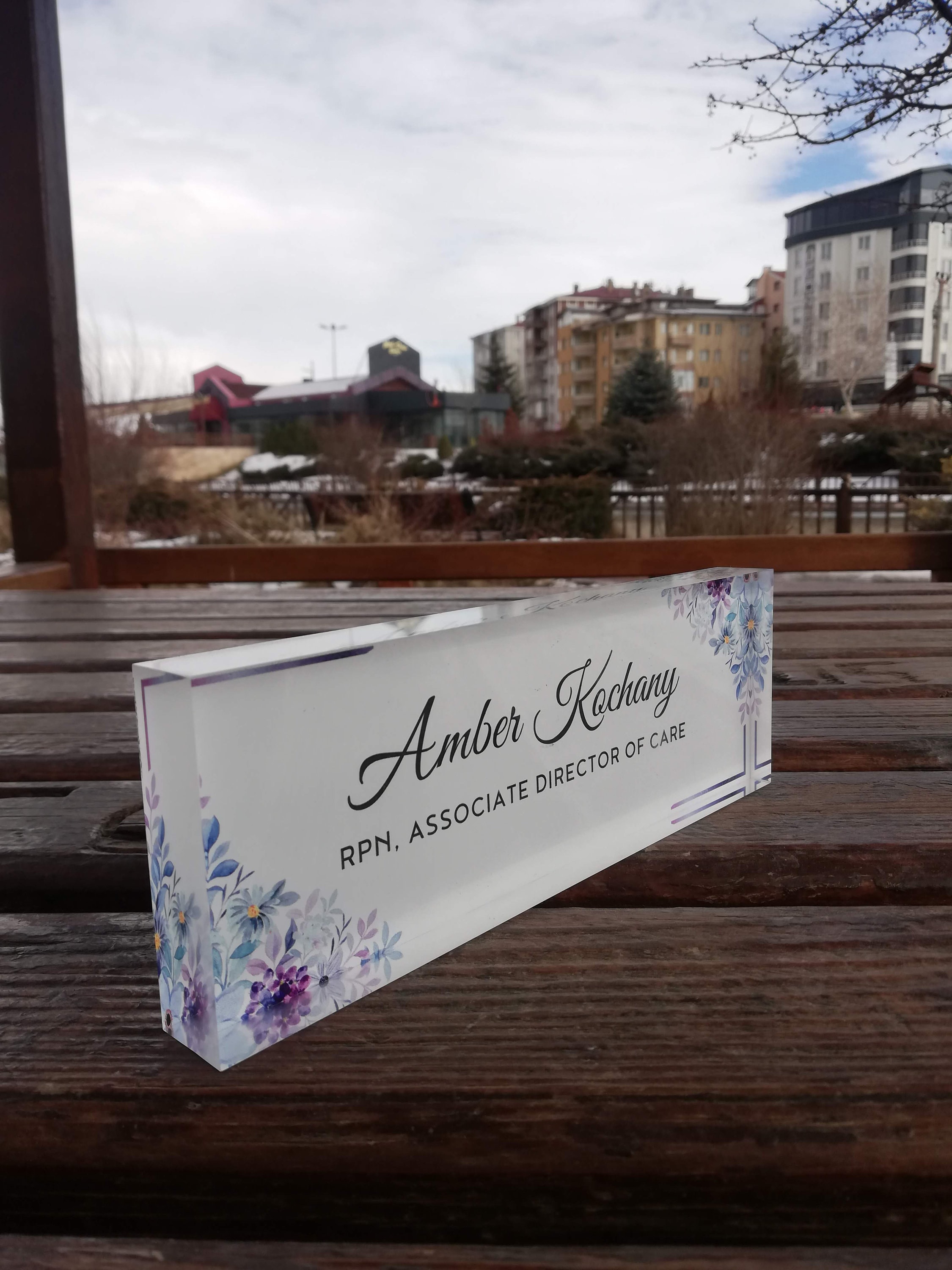 Personalized Flower Name Plate for Desk Custom Office Decor - Etsy