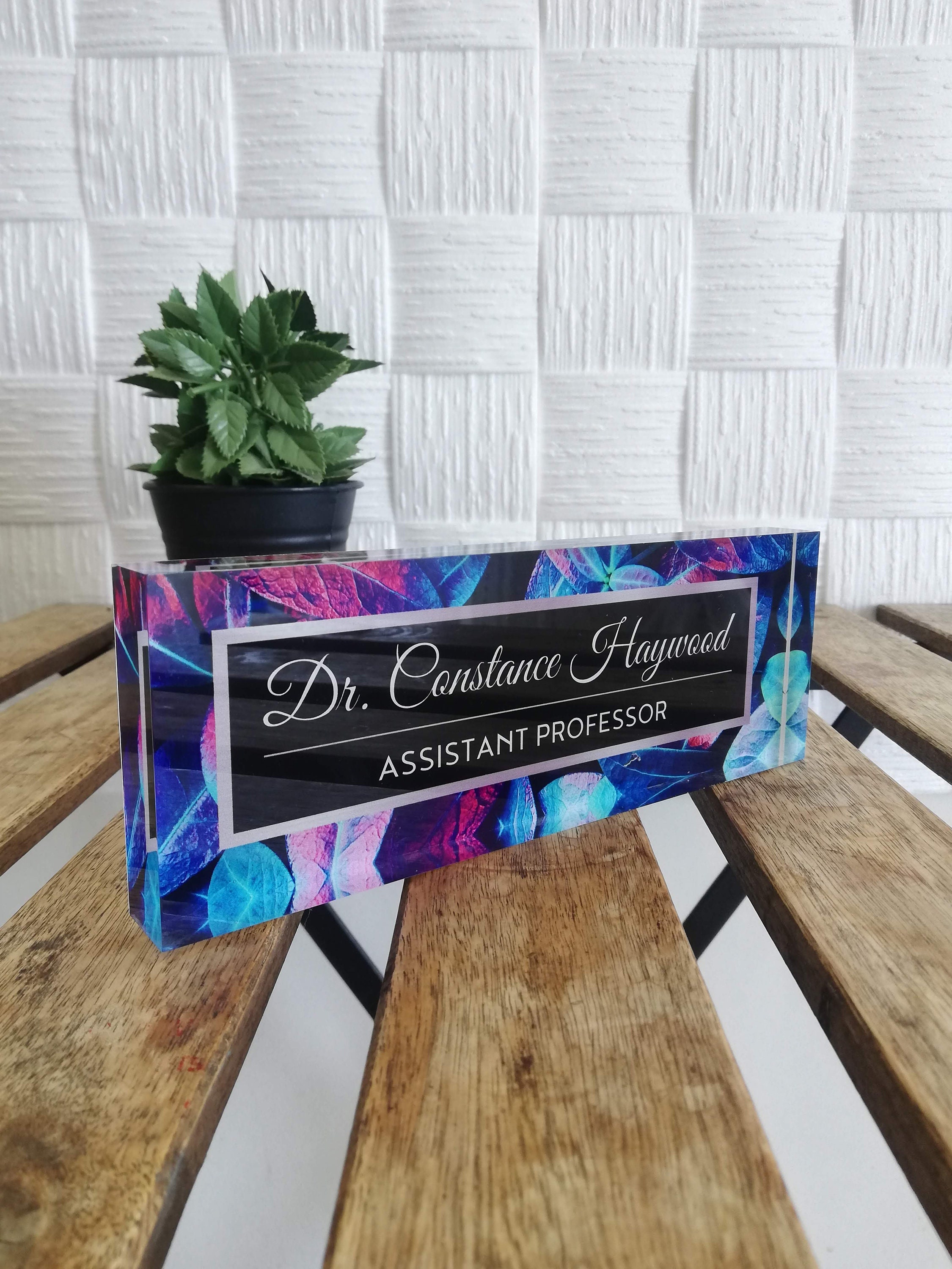 Acrylic Name Plate Plaque for Custom Desk Office Decor Personalized ...