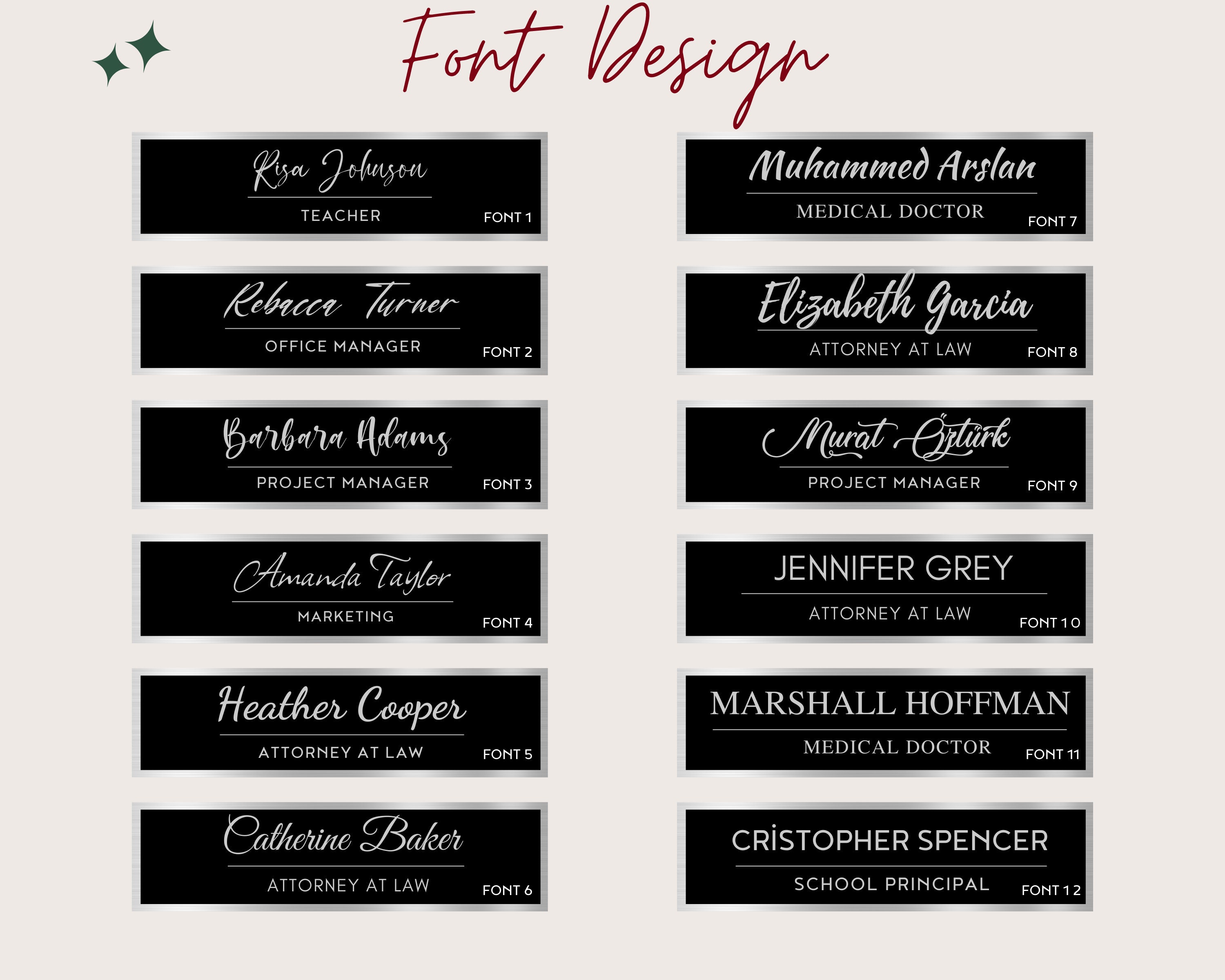 Personalized Flower Name Plate for Desk Custom Office Decor - Etsy