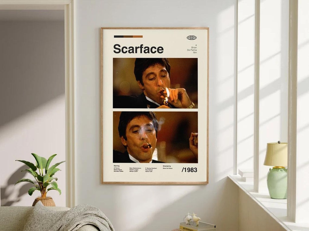 Scarface Wall Art Print, Al Pacino Film Poster, American Cinema Mid ...