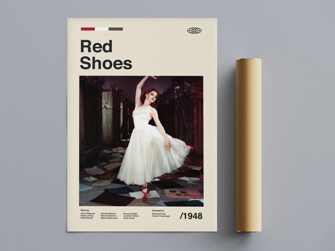 Red Shoes Vintage Movie Poster, Classic Holywood Film, Minimalist ...