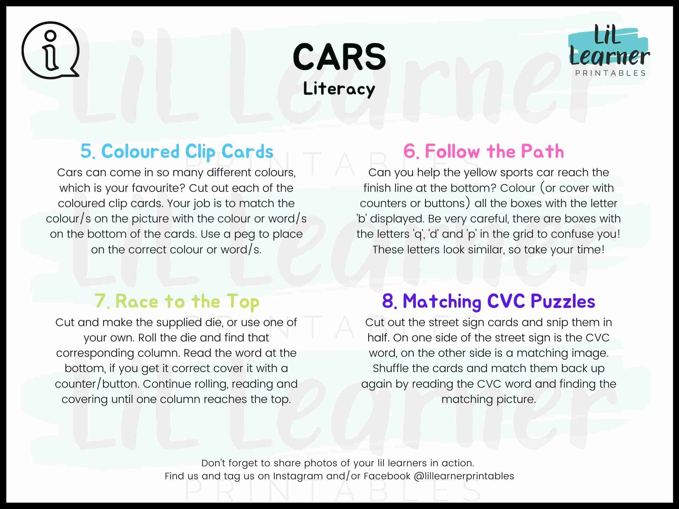 Printable Educational Activity Homeschool Cars Busy Books - Etsy