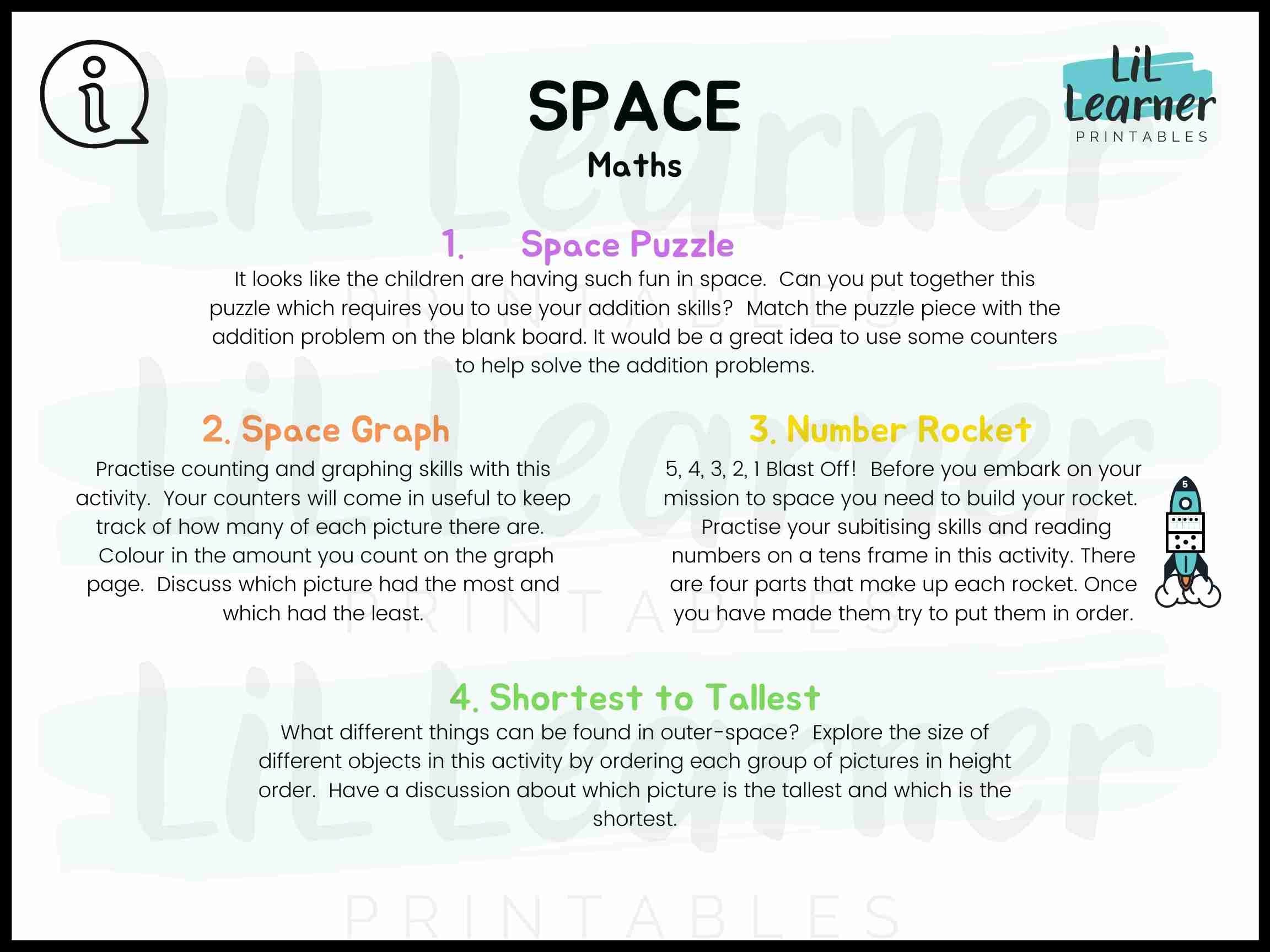 Printable, Educational Activity, Homeschool, Space, Learning, Preschool ...