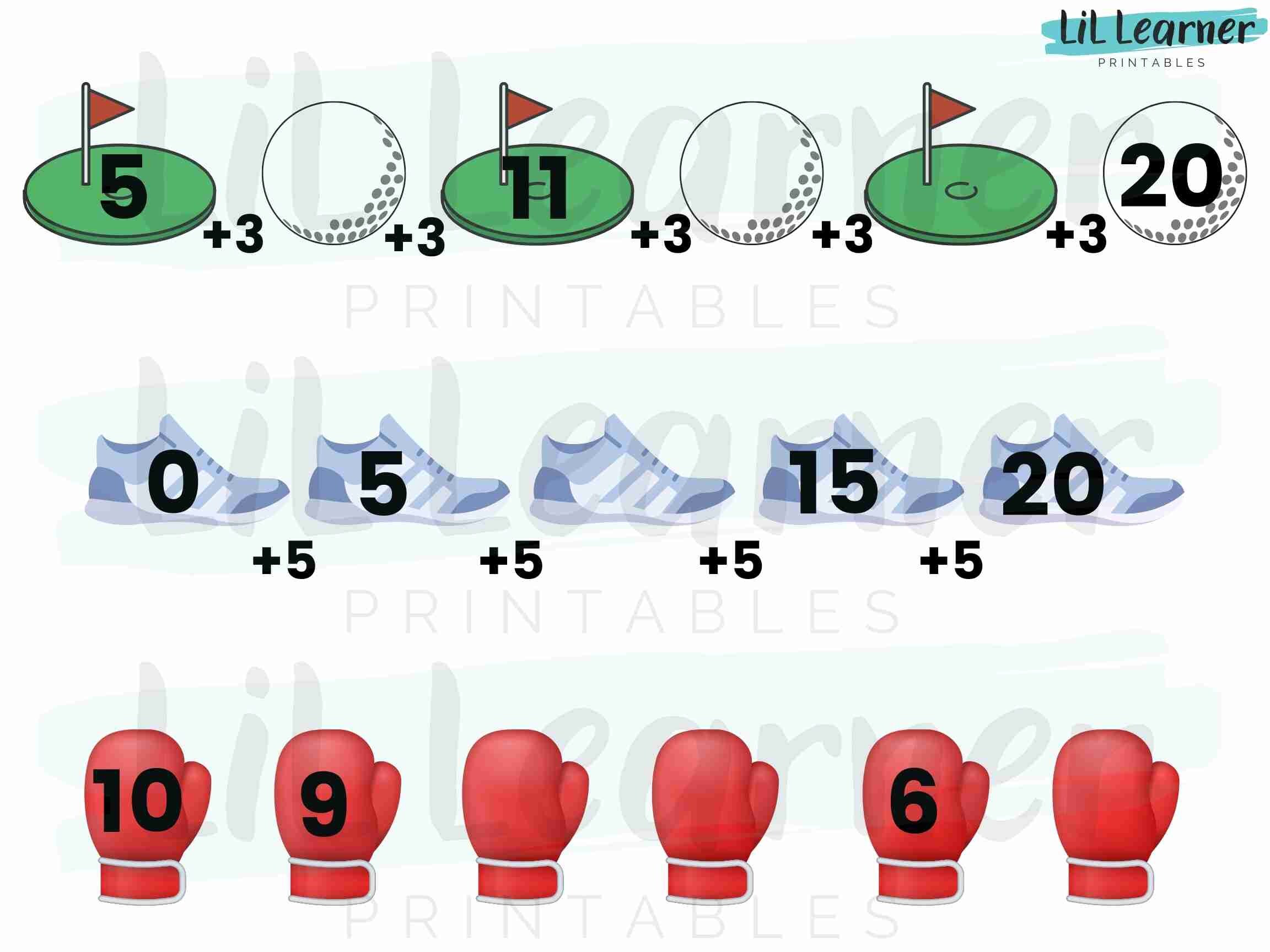 Printable, Educational Activity, Homeschool, Sport, Counting Patterns ...
