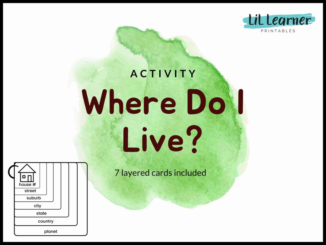 Printable, Educational Activity, Homeschool, Where Do I Live - Etsy