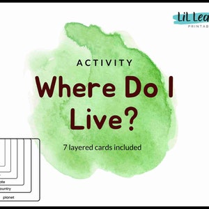 Printable, Educational Activity, Homeschool, Where Do I Live - Etsy