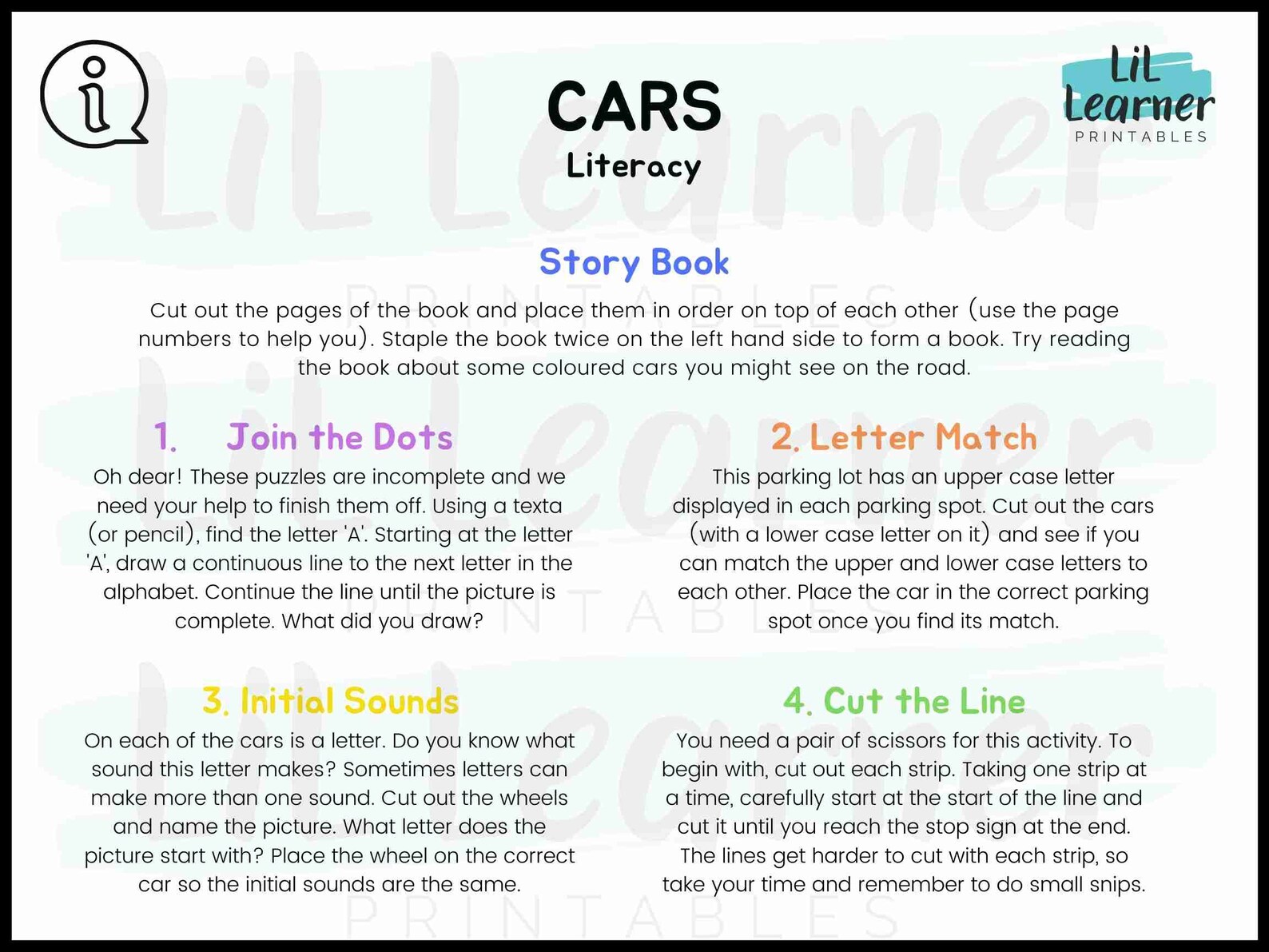 Printable, Educational Activity, Homeschool, Cars, Busy Books, Learning ...