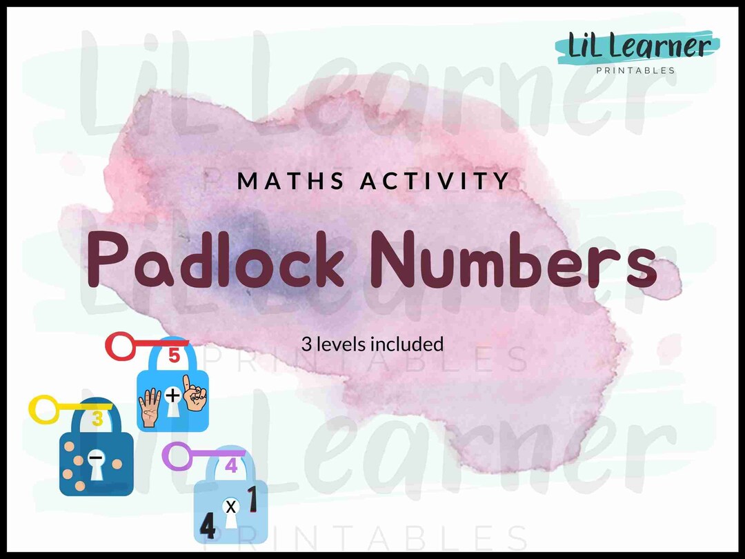 Printable Educational Activity Homeschool Padlock and Key - Etsy