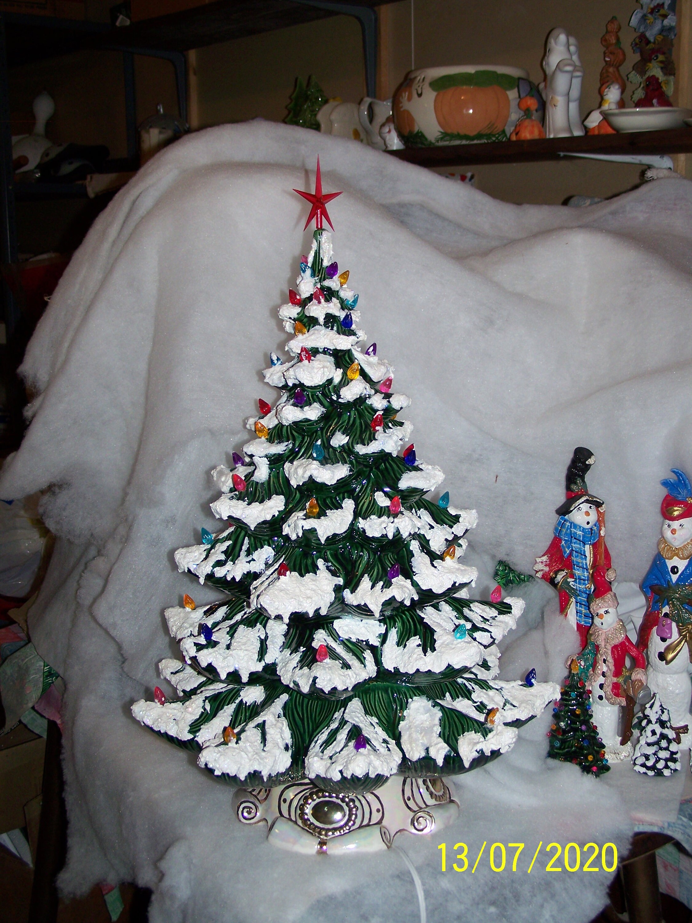 Ceramic Christmas Tree With Base - Etsy