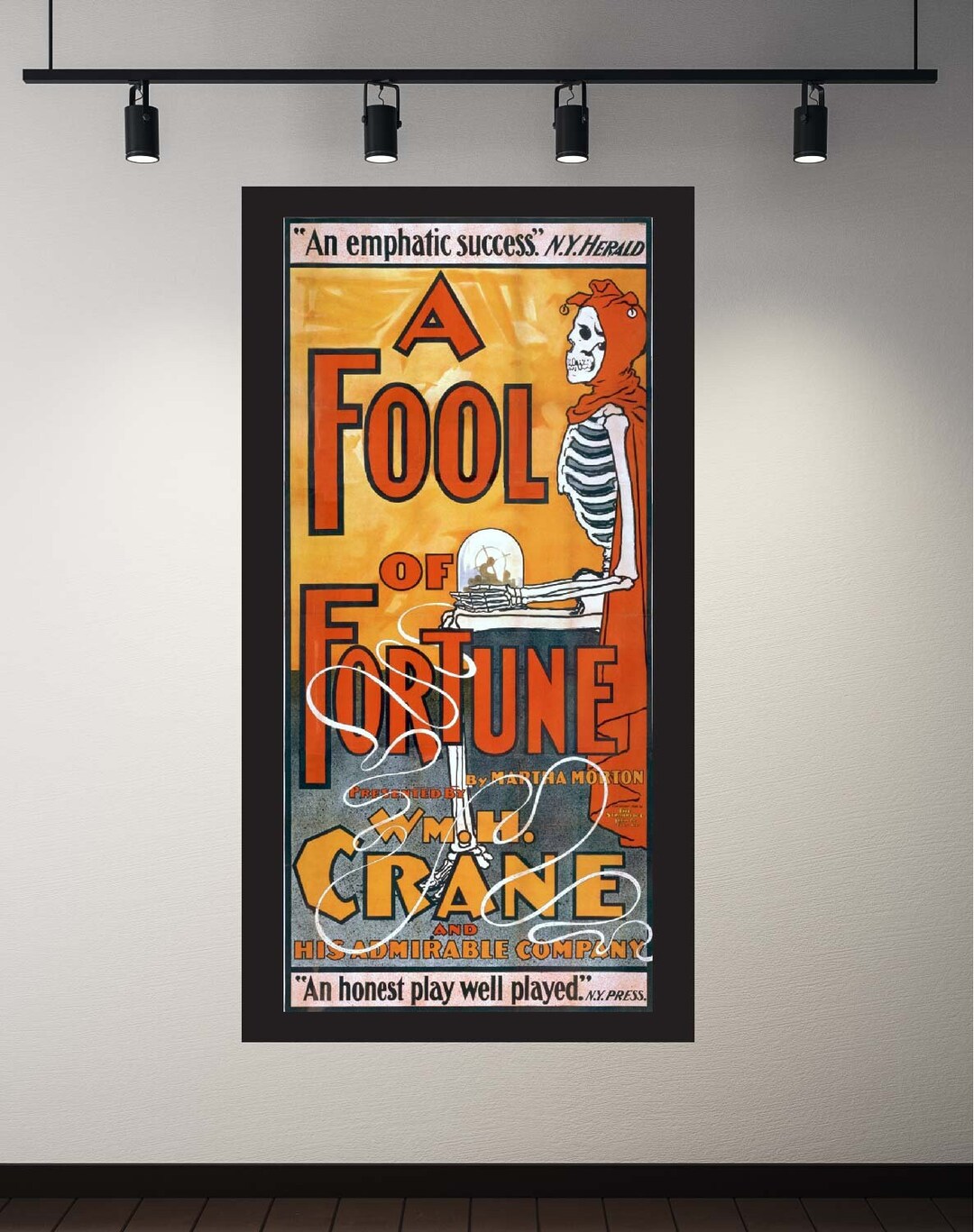 Vintage Spooky Theater Poster, A Fool of Fortune, Play by Martha Morton ...
