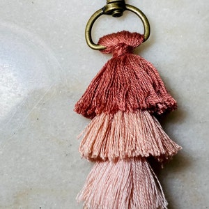 Mini Tiered Tassel Keychain Layered Tassel Keychain Ombré Keychain ...