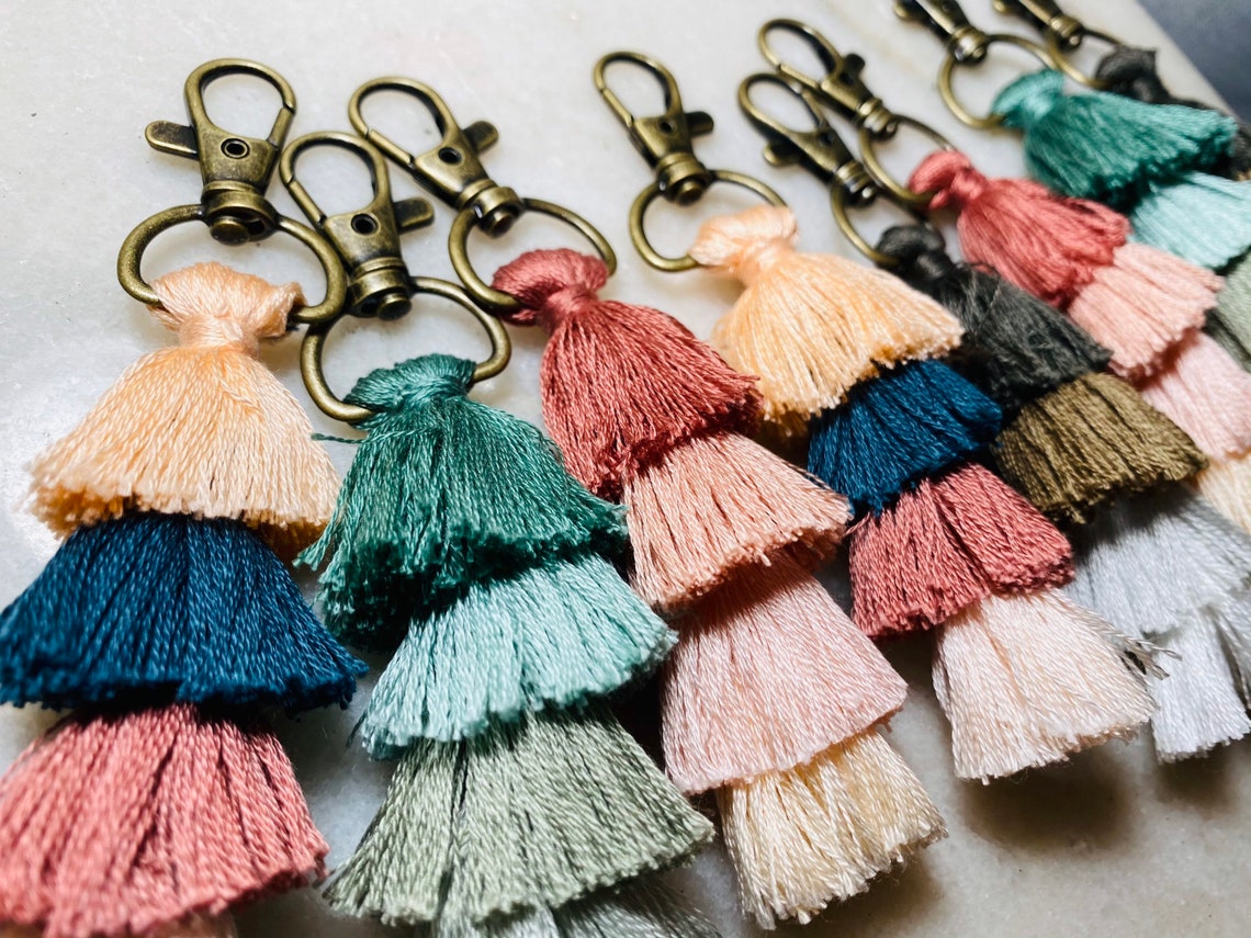Mini Tiered Tassel Keychain Layered Tassel Keychain Ombré | Etsy