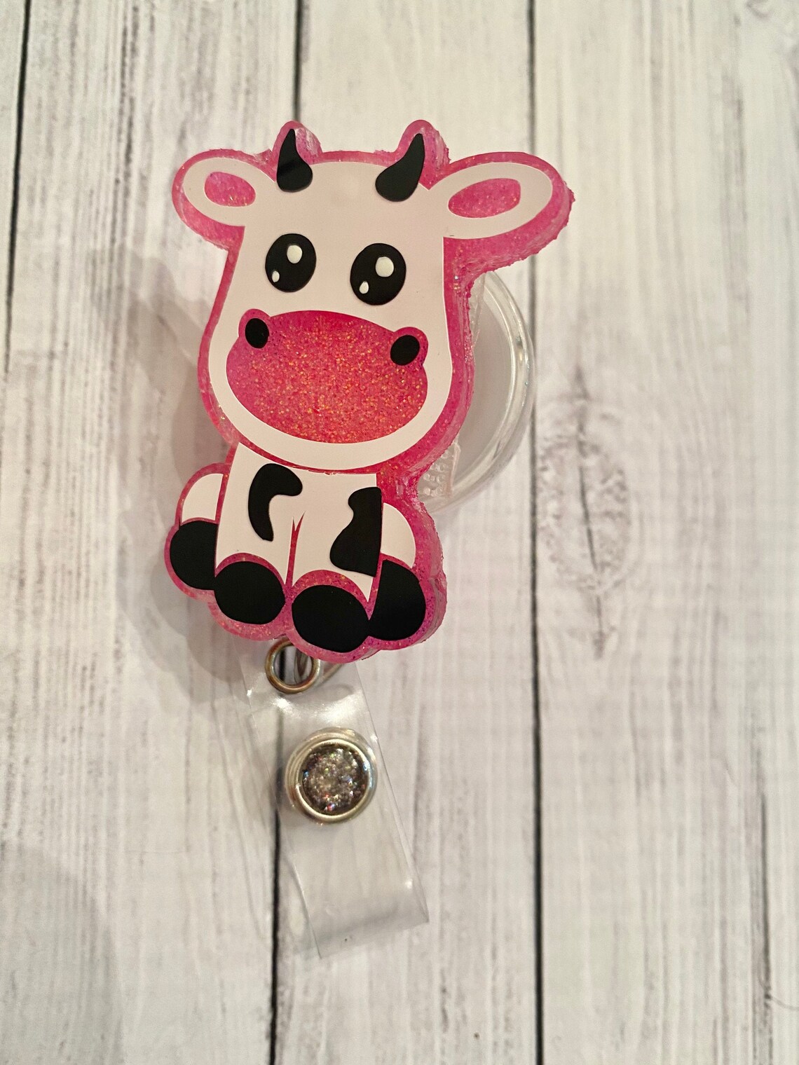 Cow Interchangeable Badge Reel, Retractable Animal Badge Reel, Cute ...