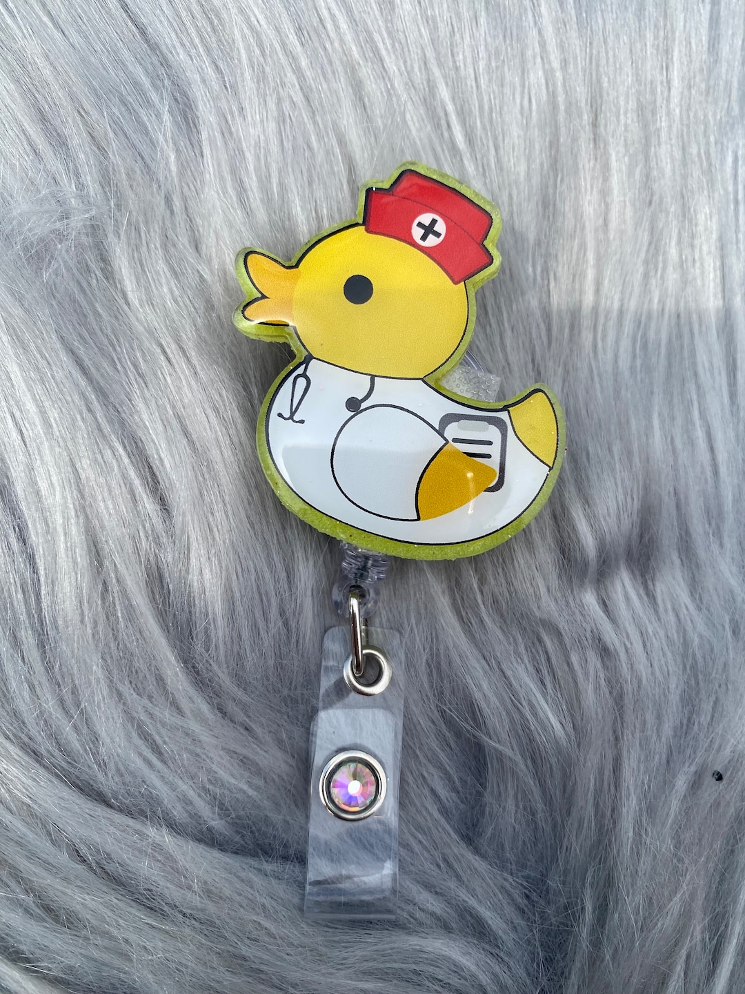 Cute Nurse Rubber Duck Interchangeable Badge Reel, RN Duck Badge Reel ...