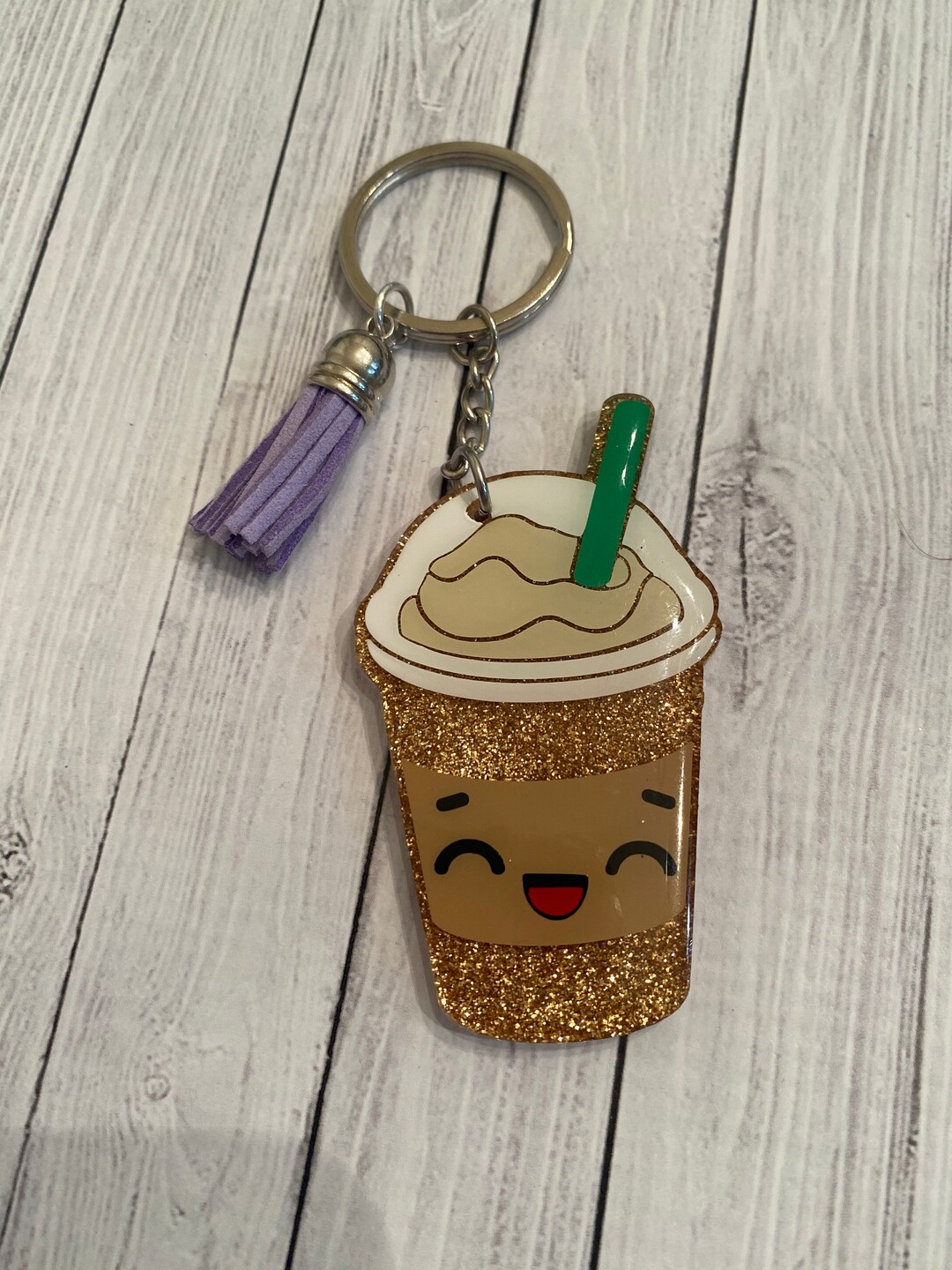 Iced Coffee Shake Keychain, Cute Frappuccino Keychain, Coffee Keyring ...