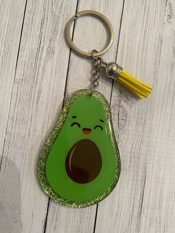 Avocado Keychain Cute Food Keychain Avocado Keyring Kawaii | Etsy