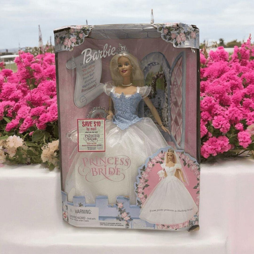 2000 Barbie Princess Bride Doll W/magical Mirror Veil Mattel 28251 - Etsy