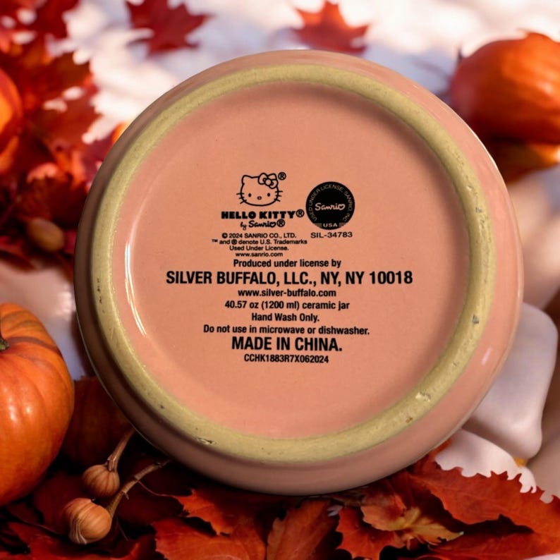 NEW Hello Kitty Halloween Pink Frankenstein Ghosts & Bats Small Ceramic ...