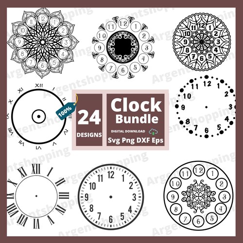 Clock Face SVG Bundle SVG Cut Files Commercial Use - Etsy