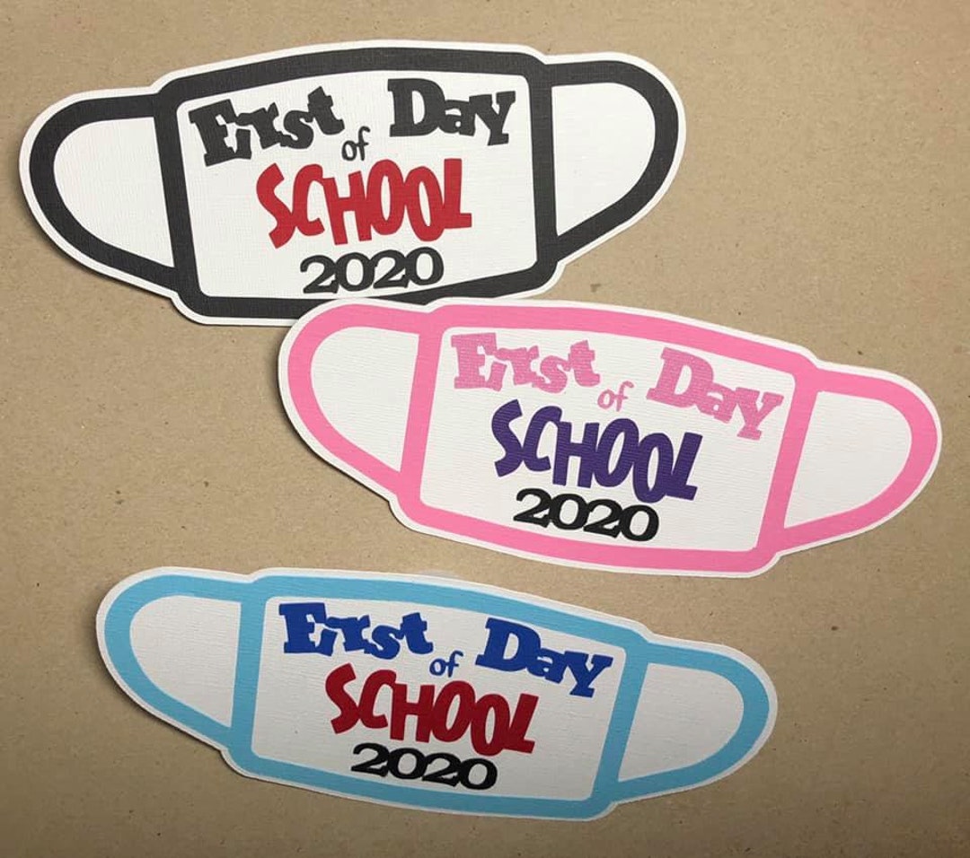 First Day of School Mask Die Cut Scrapbooking Premade - Etsy