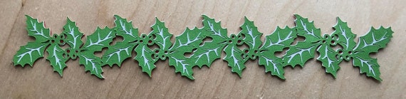 Holly Border Die Cut Scrapbooking Premade Titles Paper | Etsy