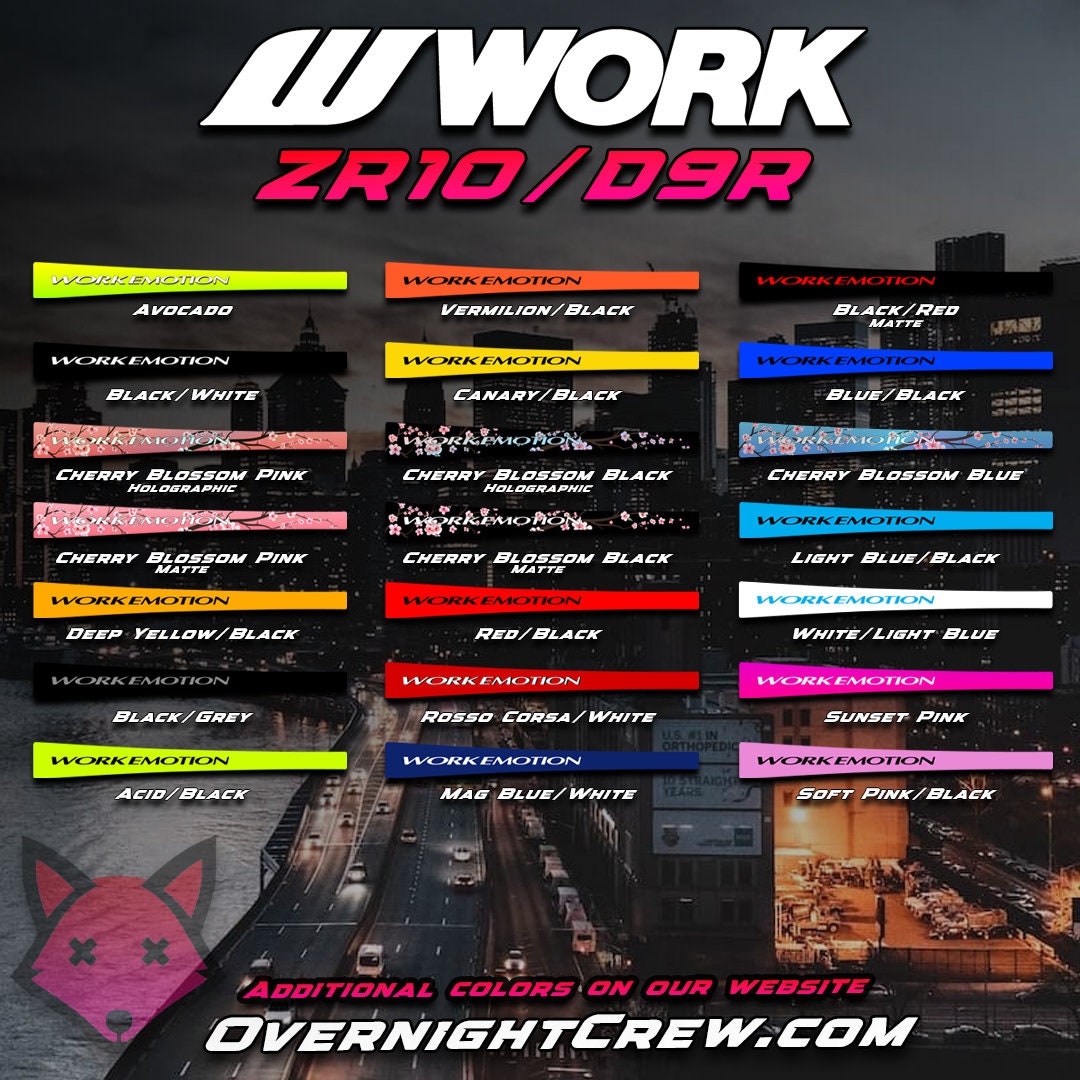 Work Emotion ZR10/D9R Wheel Stickers 17-19" (4 PCS) - Etsy