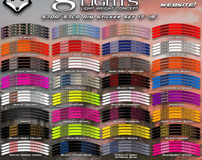 12 Pcs Wheel Rim Decal Stripes Set Sport Emblem Reflective Stickers ...