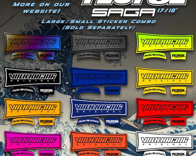 Volk Racing TE37SL 18" Wheel Spoke Stickers - Holographic Cherry ...