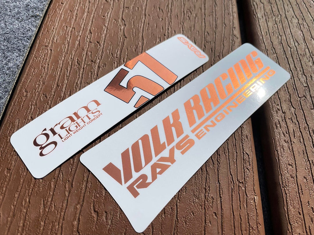 Volk Racing TE37SL 18" Wheel Spoke Stickers - White/copper Metallic (4 ...