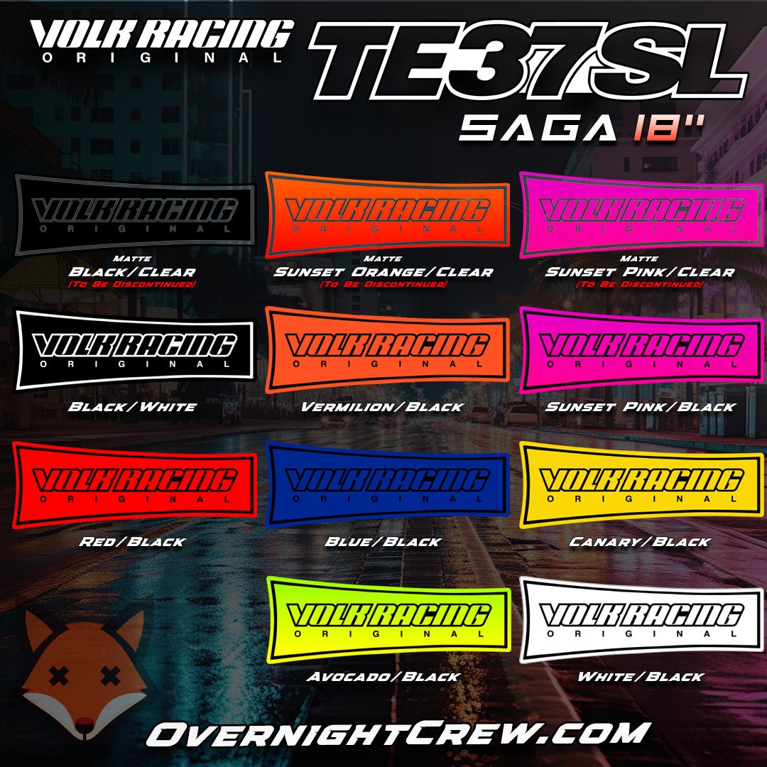 Volk Racing TE37 Saga SL Wheel Spoke Stickers 18 4 PCS - Etsy