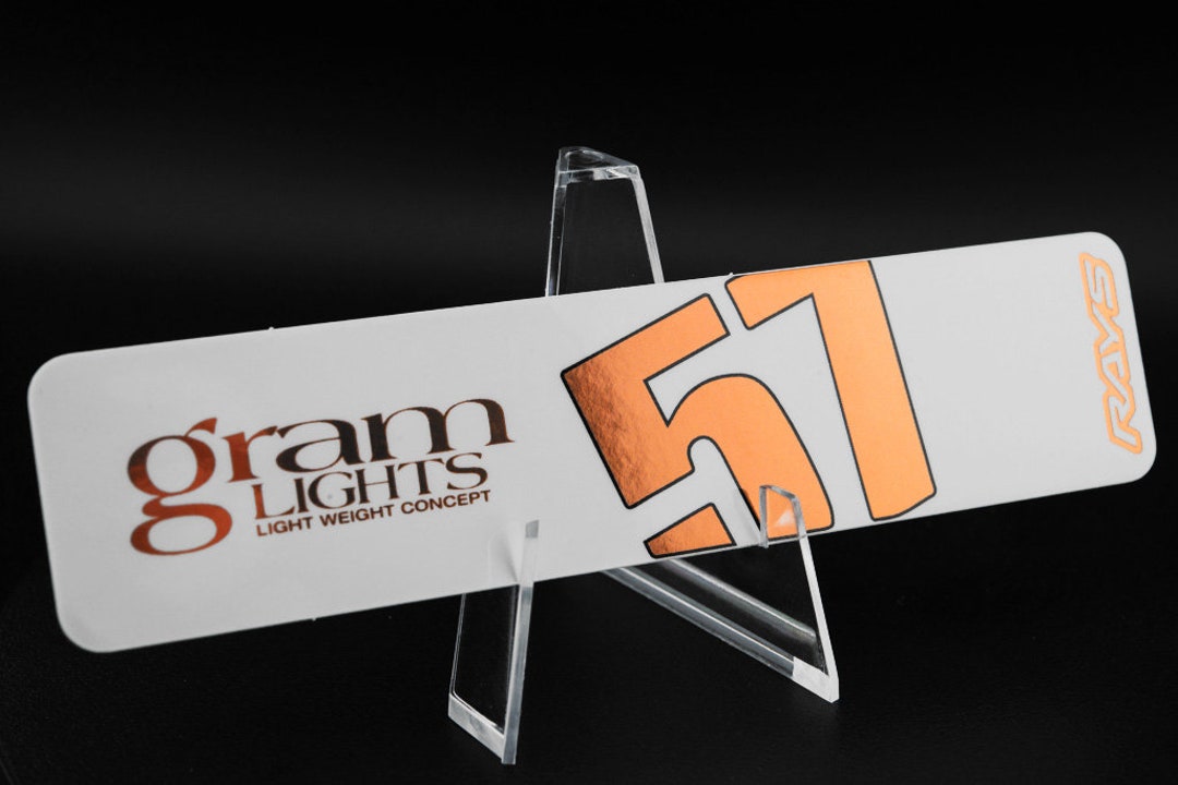 White/copper Metallic Rays Gram Lights 57DR / 57CR Spoke Stickers (4 ...