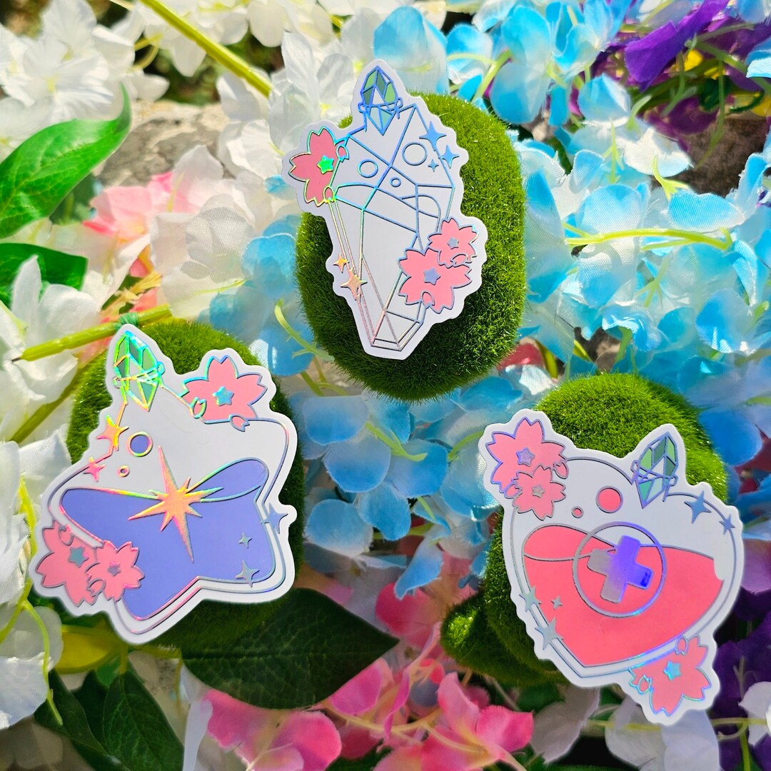 RPG Kawaii Sakura HP MP and Resurrection Potion Transparent Holographic ...