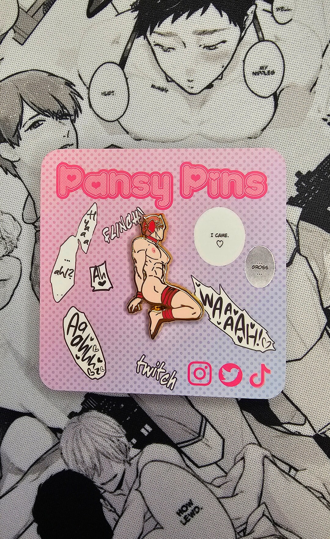 BL Manhwa Valentine's Day Shibari Bondage Boy Gold Hard Enamel Pin - Etsy
