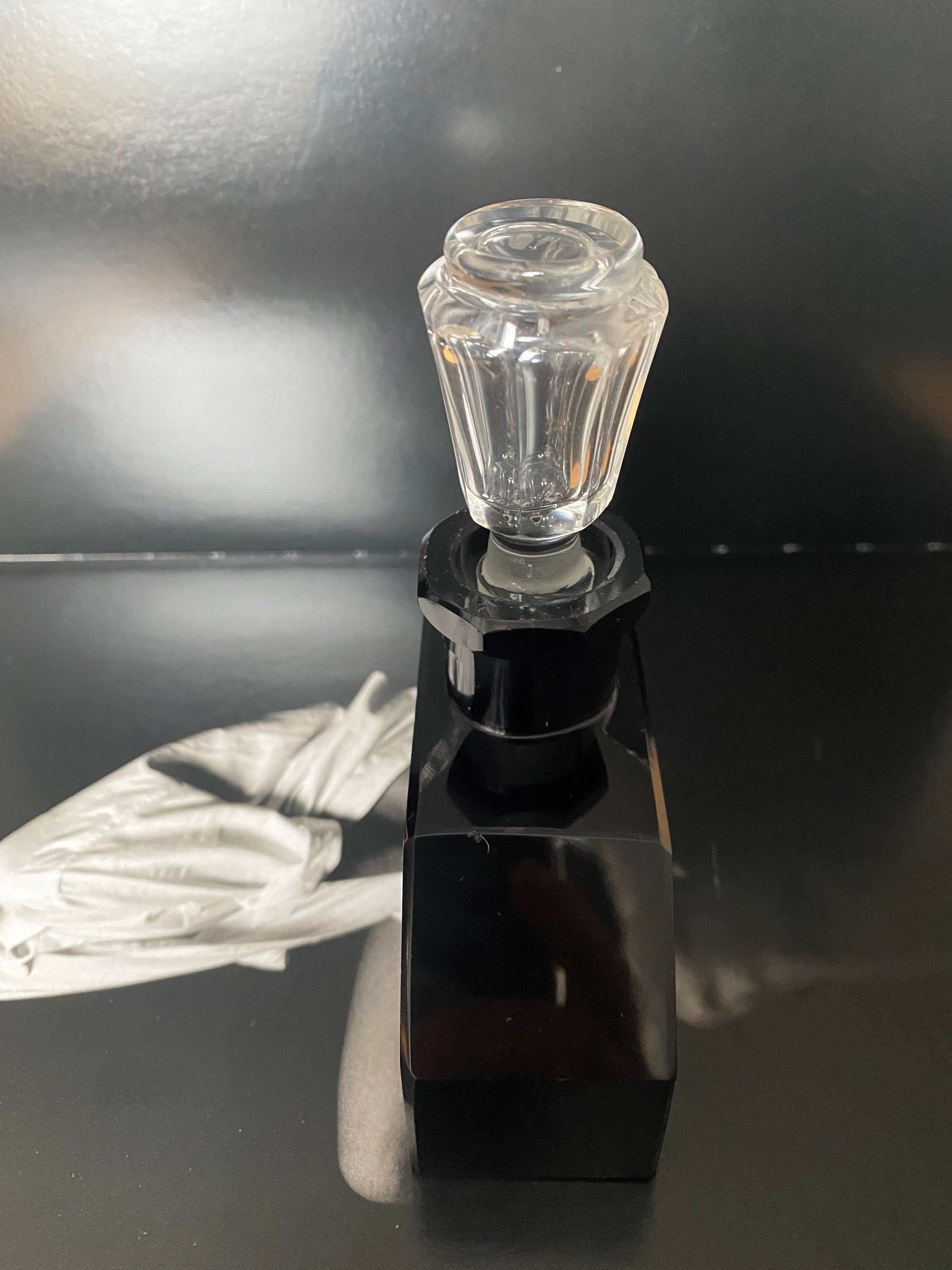 Moser Black Perfume Decanter. Art Deco Crystal Glass Mid Century Modern ...