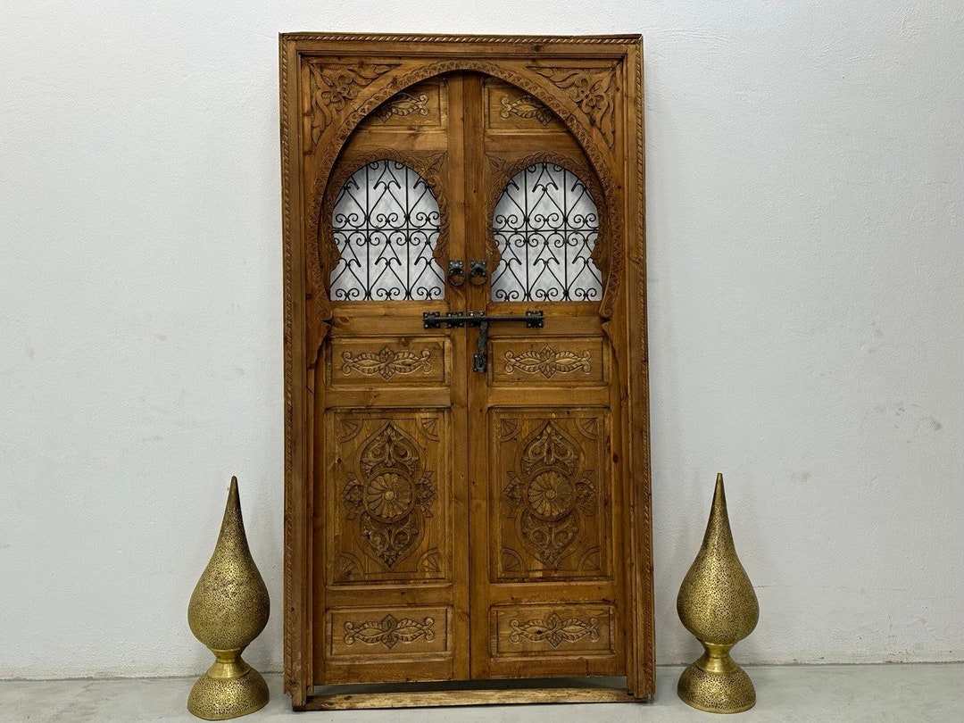MOROCCO DOUBLE DOOR, Engraved Door, Carved Wooden Door, Handmade Door ...