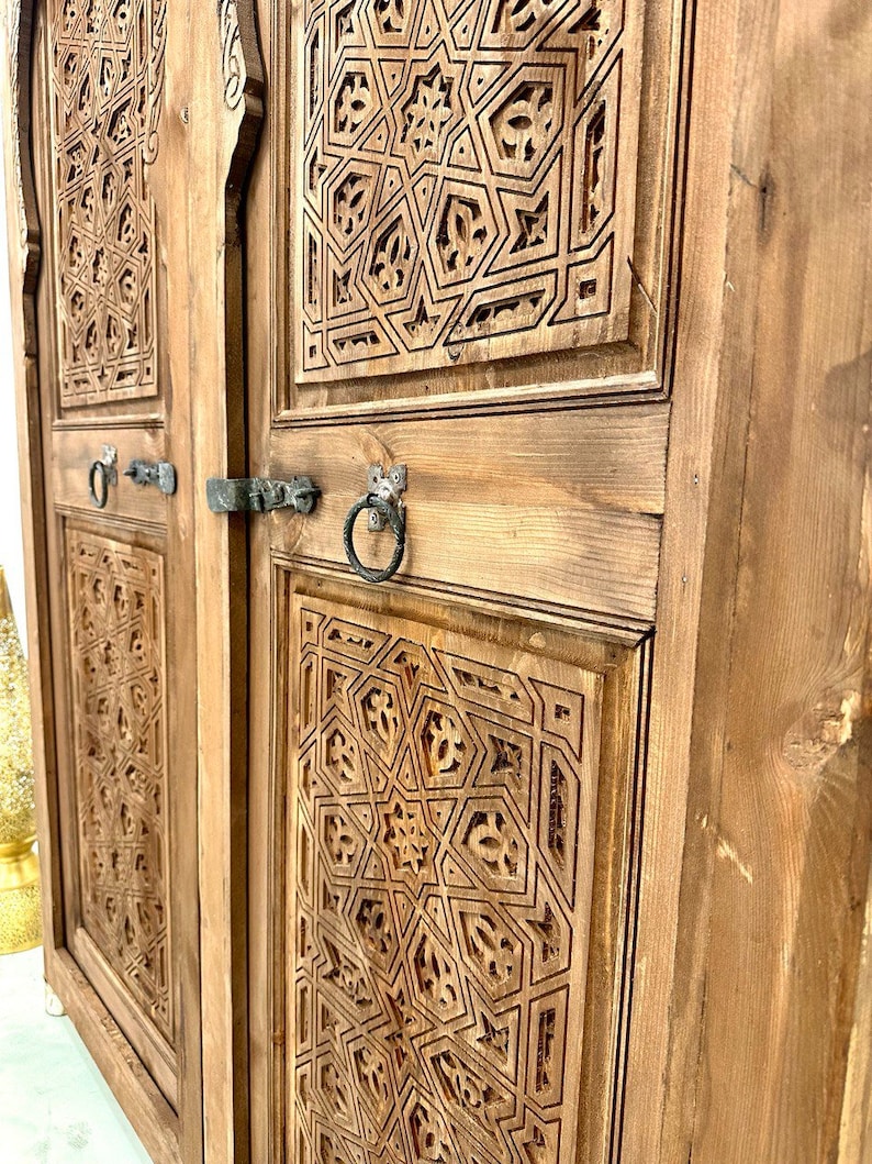 CUSTOM LARGE MOROCCO Double Door, Engraved Door, Carved Wooden Door ...