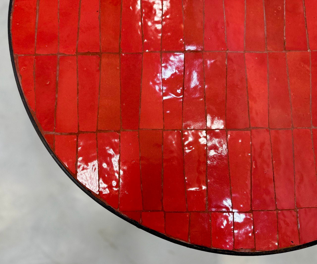 CUSTOM TILE TABLE, Moroccan Zellige Table, Red Handmade Table, Low ...