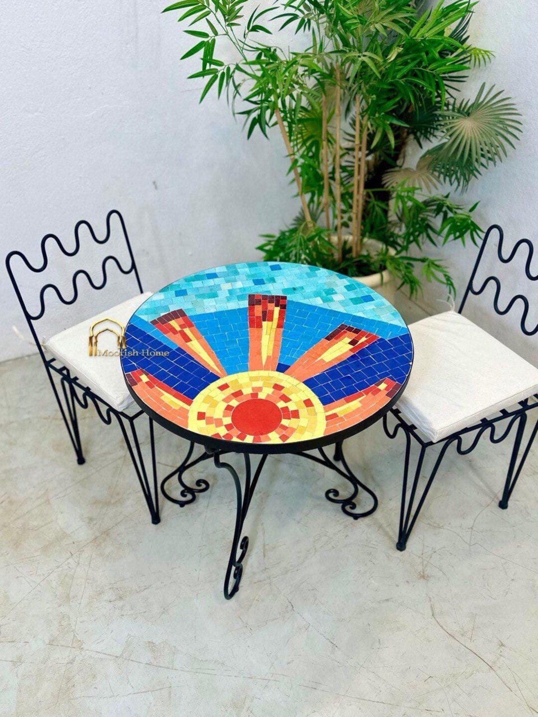 CUSTOM MOSAIC TABLE, Artisan Moroccan Tile Table, Stunning Sun Design ...