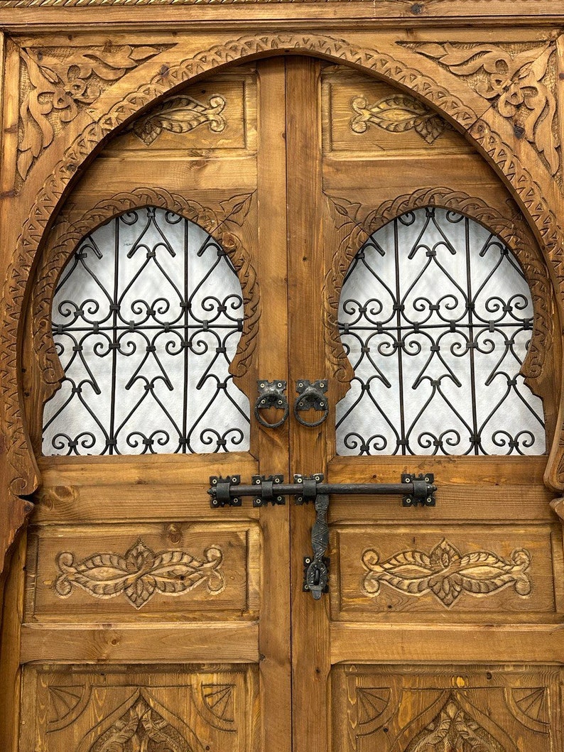 MOROCCO DOUBLE DOOR, Engraved Door, Carved Wooden Door, Handmade Door ...