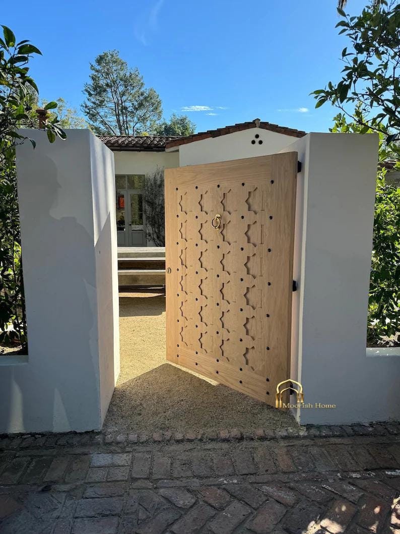 CUSTOM MOORISH DOOR, Handmade Carved Atlantic Cedar or Oak Wood, Luxury ...