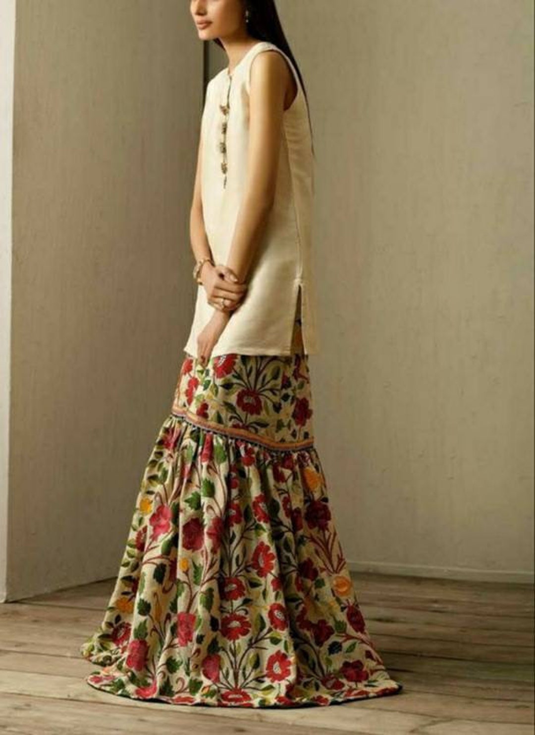 Floral Garara Pant,garara Suit for Women, Party Wear Formal Indian ...