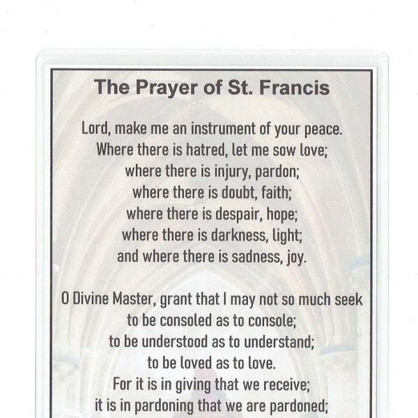 St. Francis Prayer Cards - Etsy